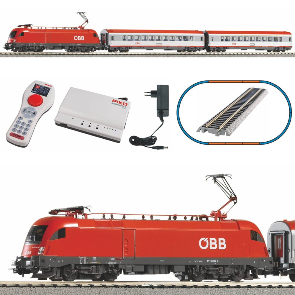PIKO 59104 Cyfrowa kolejka elektryczna z lokomotywą Rh 1116 i wagonami ...
