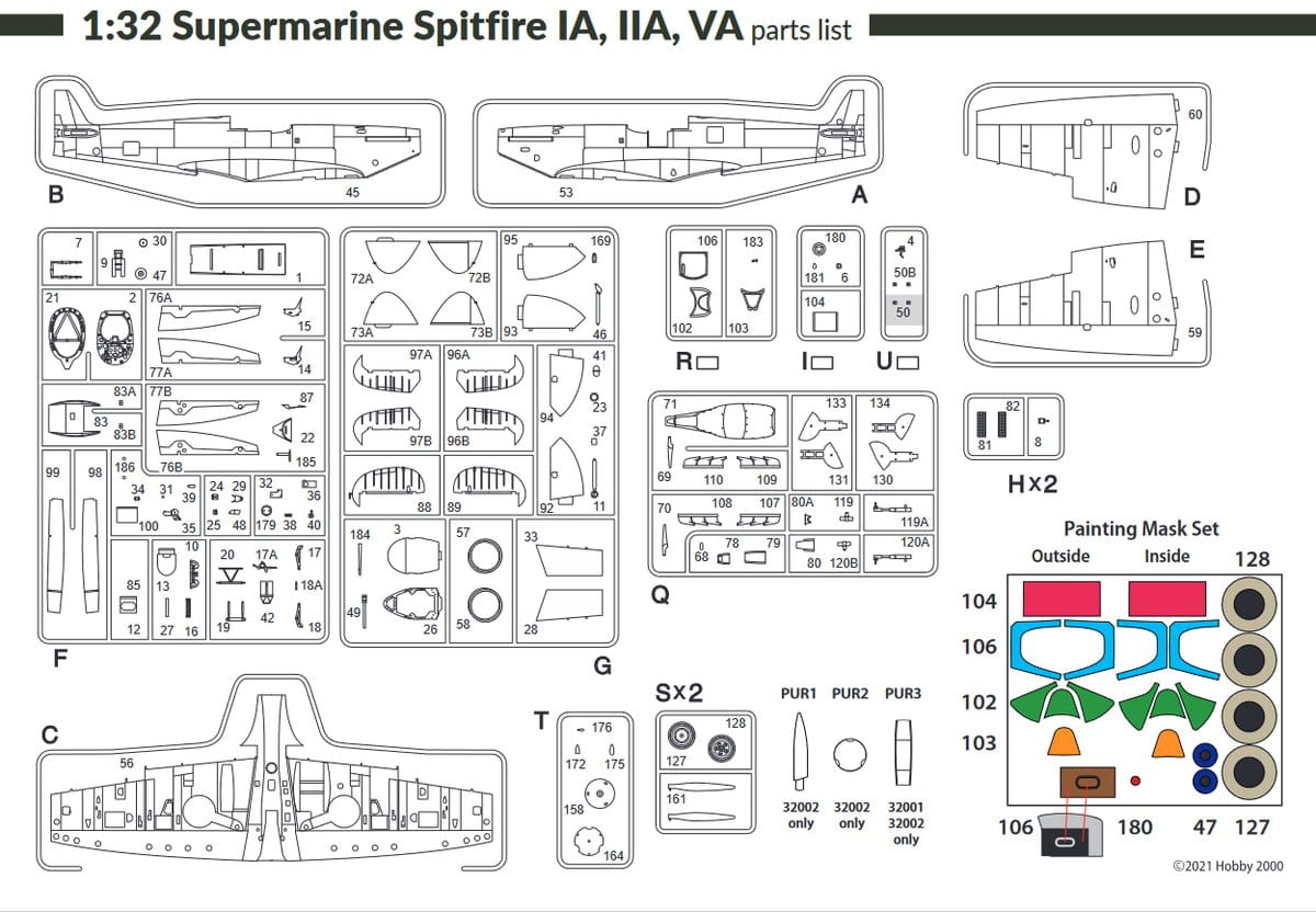 HOBBY 2000 32002 - 1:32 Supermarine Spitfire IIA w/Rotol Propeller ...
