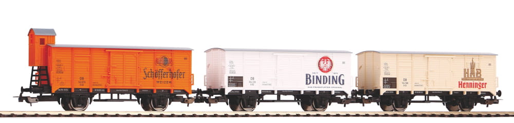 PIKO 58364 H0 - Zestaw trzech wagonów do przewozu piwa DB Breweries of ...