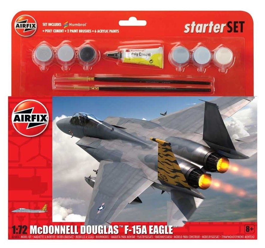 Airfix 55311- 1:72 McDonnell Douglas F-15A Eagle - zestaw z farbami ...