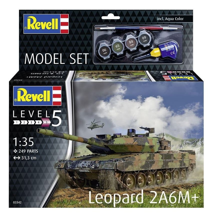Revell 63342 - 1:35 Leopard 2 A6M model z farbami - Sklep Modelarski Exito