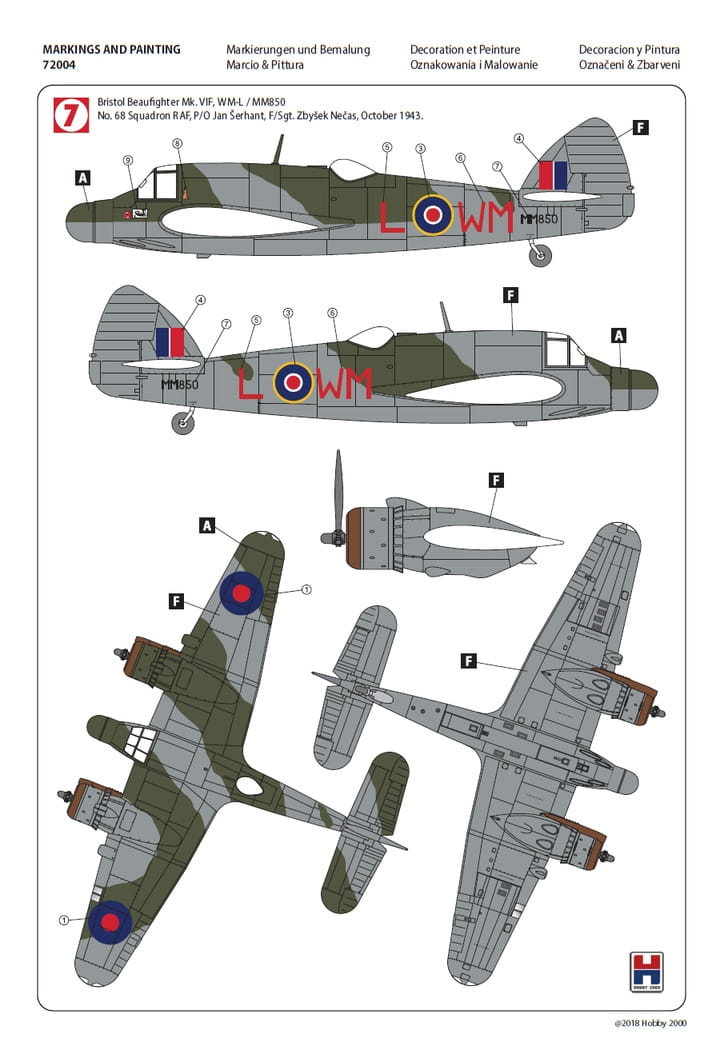 HOBBY 2000 72004 - 1:72 Beaufighter Mk. VIC ( ITF ) / VIF - Sklep ...